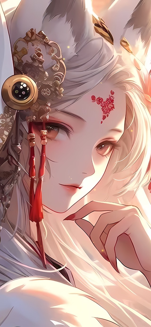 可爱狐妖面具女孩(美女手机动态壁纸) - 美女手机壁纸下载 - 元气壁纸