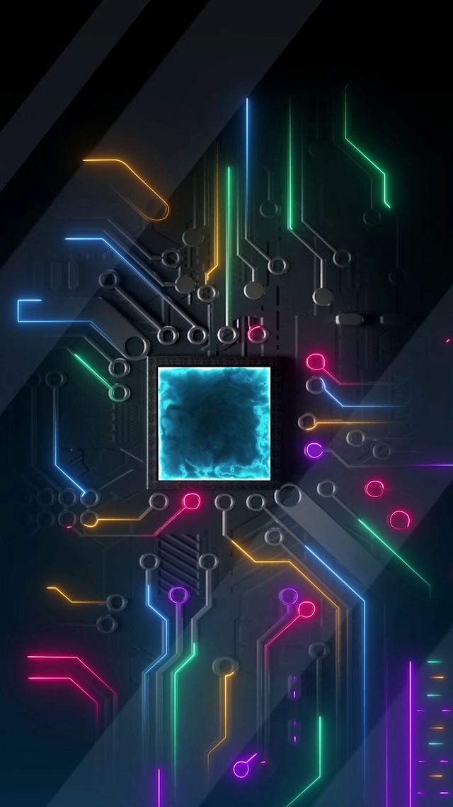 4k科幻科技炫彩手机芯片电路(科幻手机动态壁纸) - 科幻手机壁纸下载 - 元气壁纸